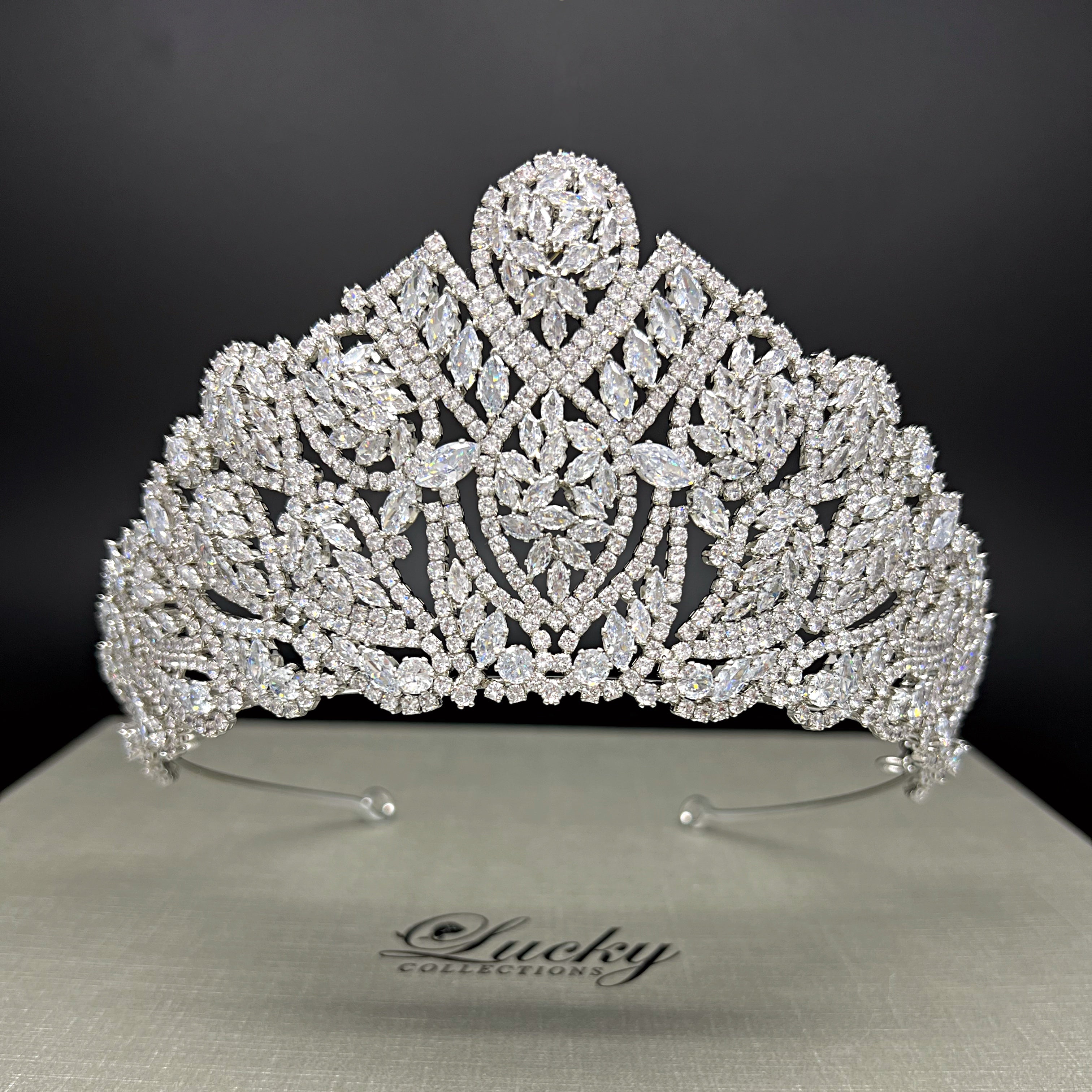 Quinceanera Tall Crown, Corona Alta, Pageant Crown, Tiara for Bride ...