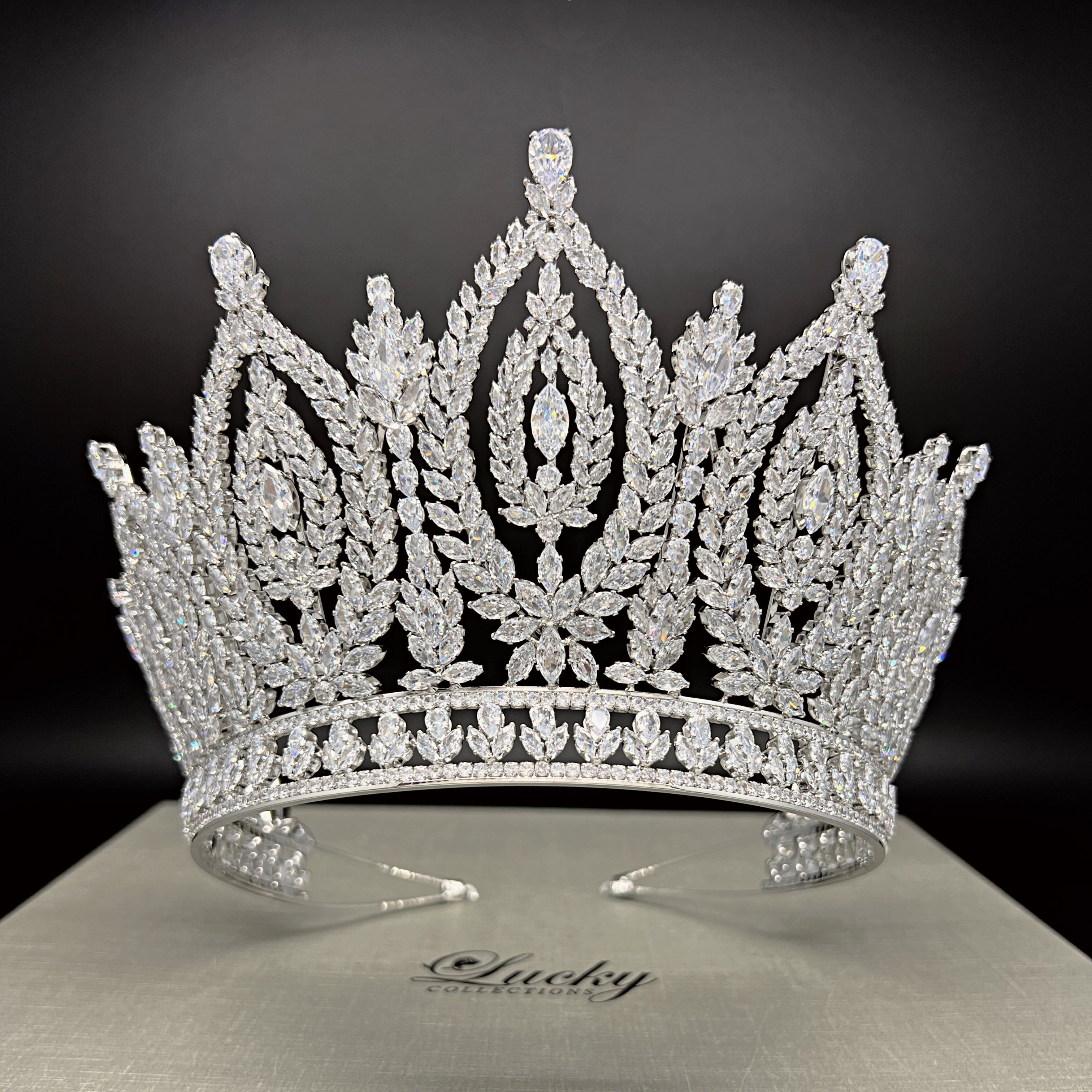 Quinceanera Tall Crown, Corona Alta, Pageant Crown with High Peaks ...