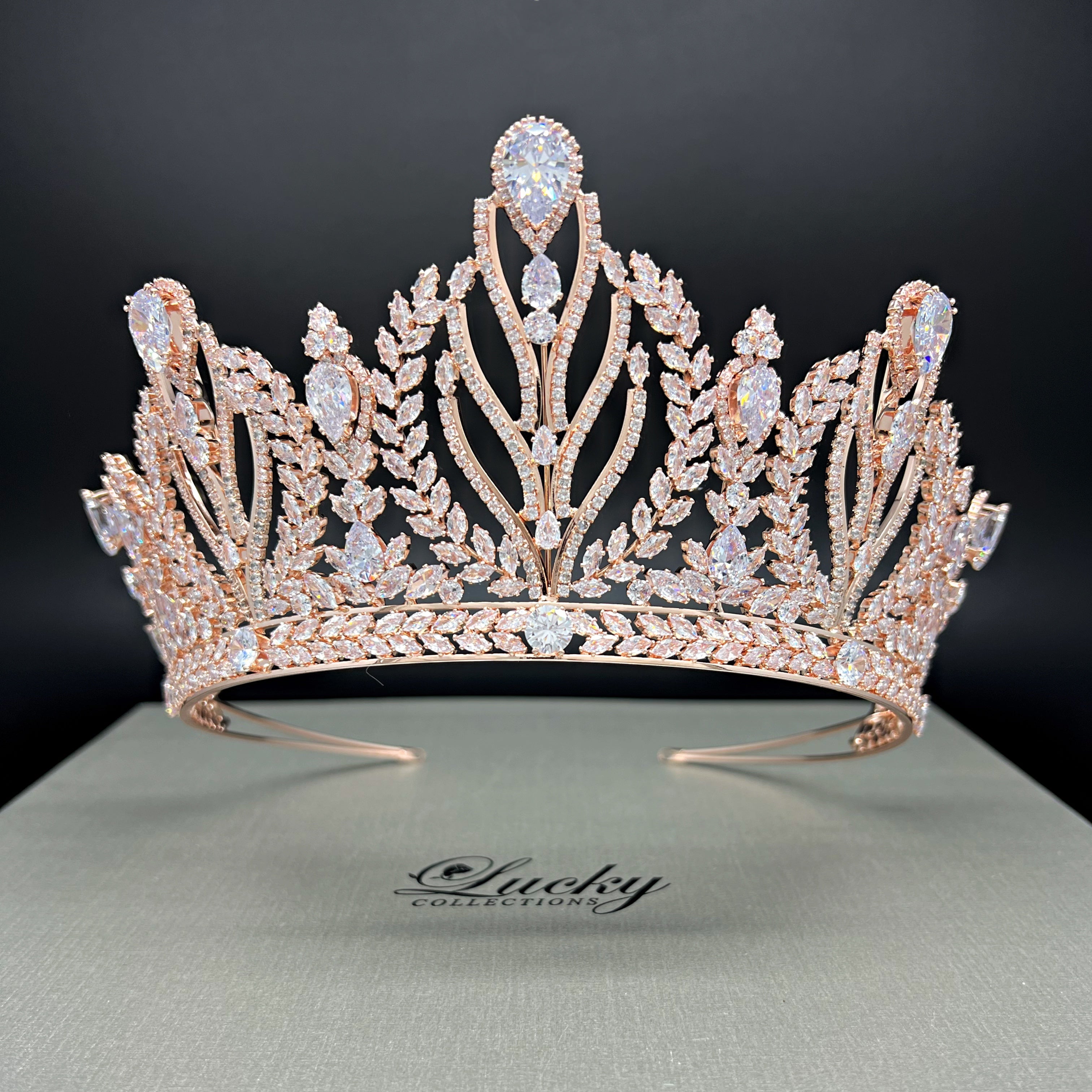 Multi-Peak Zirconia Bridal and Quinceanera Tall Tiara, Showstopper ...