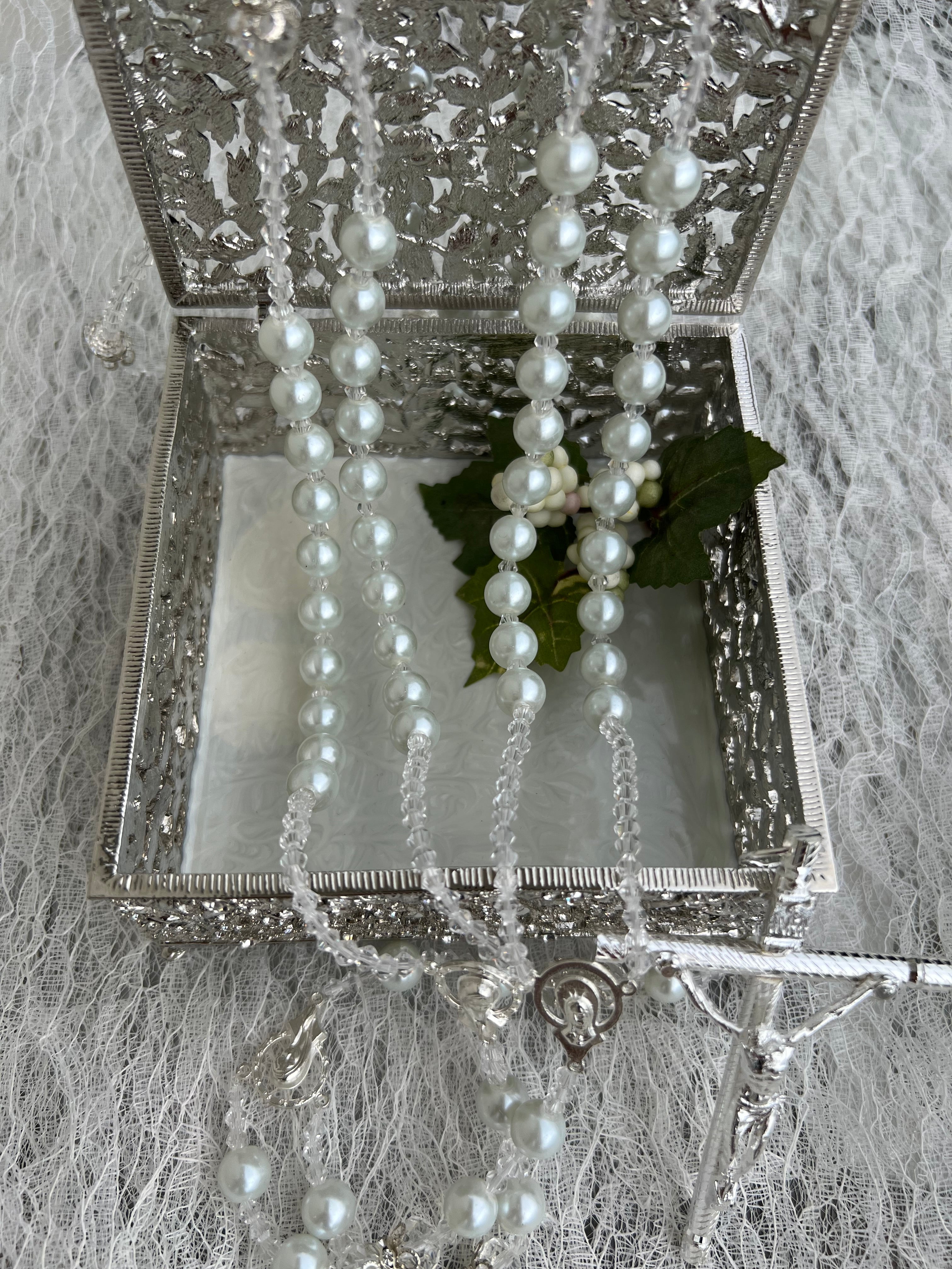 wedding Lasso with Box, Wedding Lasso with Cross, Classic White Pearl ...