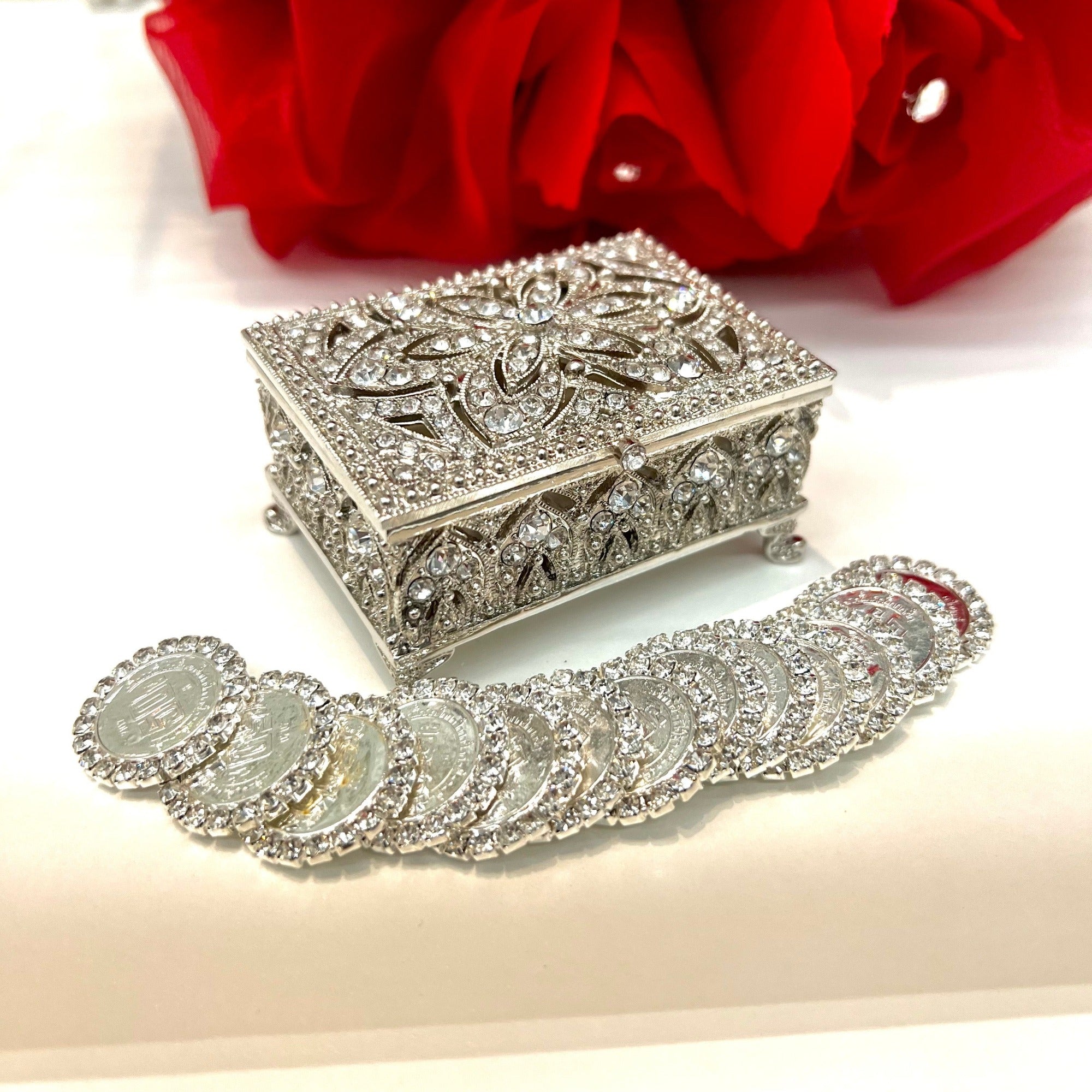 Wedding Arras Box and Coins -Vintage -Wedding Coin Ritual traditions ...