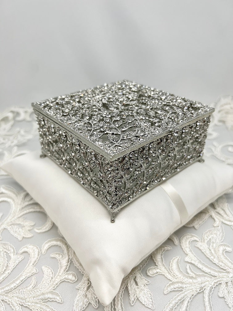 Wedding Lasso Box, Jewelry box, Keepsake of memories, Rhinestone Box ...